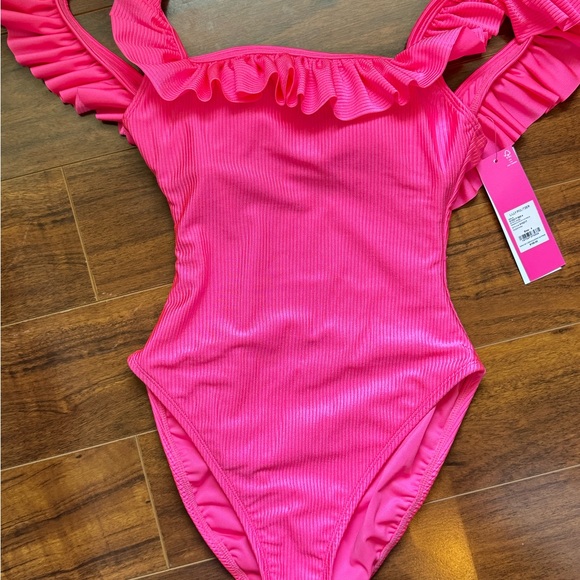 Lilly Pulitzer | Swim | Lily Pulitzer Aemma Barbie Pink Ruffle Onepiece ...